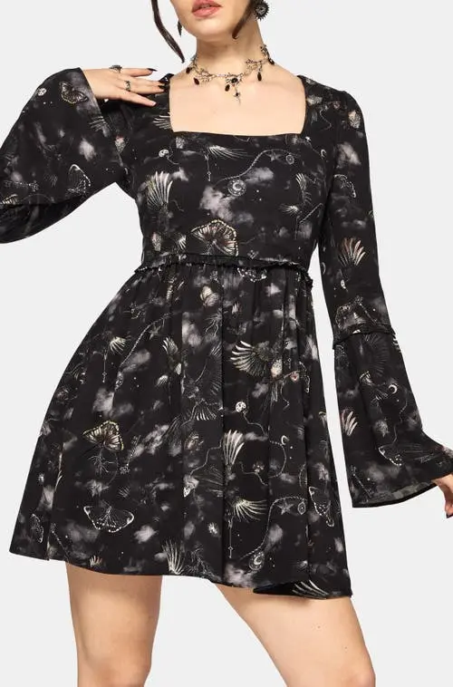 DISTURBIA Crimson Magpie Mini Ruffle Dress