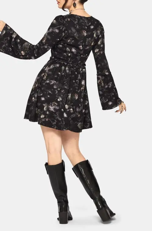 DISTURBIA Crimson Magpie Mini Ruffle Dress