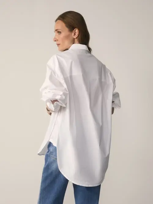 The Fold Claudia Cotton Blend Long Sleeve Shirt