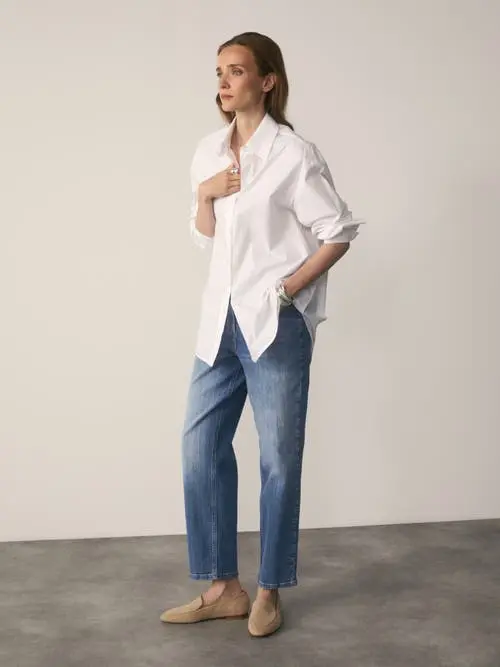 The Fold Claudia Cotton Blend Long Sleeve Shirt