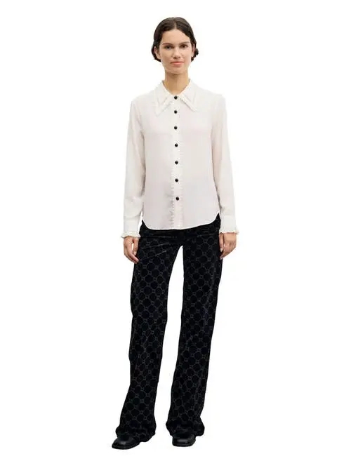 Gerard Darel Loren Silk Crepe Blouse