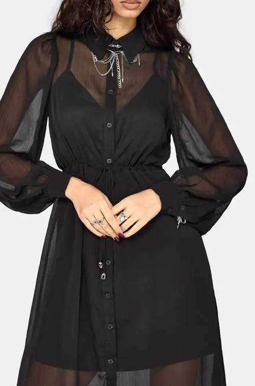 DISTURBIA Eimhir Chiffon High-low Midi Shirt Dress