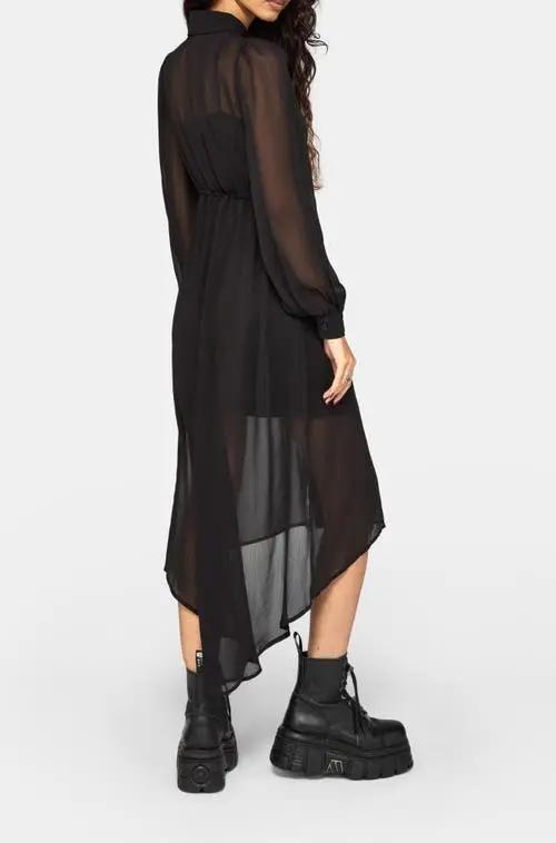 DISTURBIA Eimhir Chiffon High-low Midi Shirt Dress