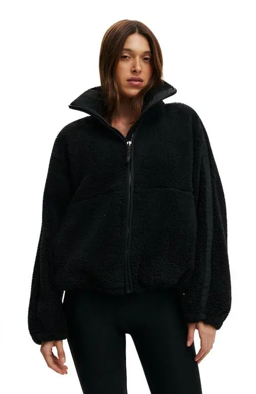 Cotton:on Active Trail Soft Fleece Jacket - Black