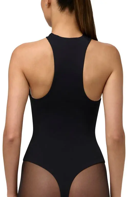 Naked Wardrobe Body Flex Cross Front Halter Bodysuit