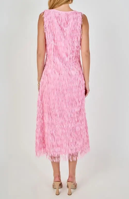 Endless Rose Sleeveless Fringe Midi Dress