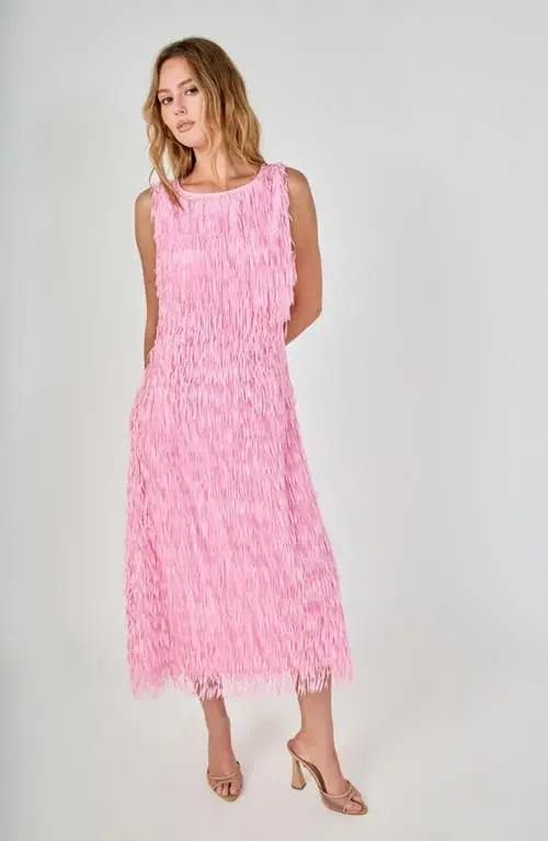 Endless Rose Sleeveless Fringe Midi Dress