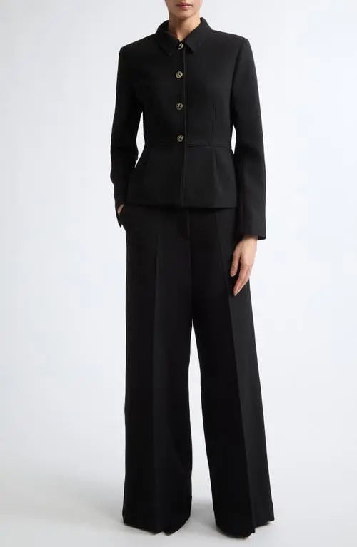 St. John Palais Stretch Suiting Peplum Jacket