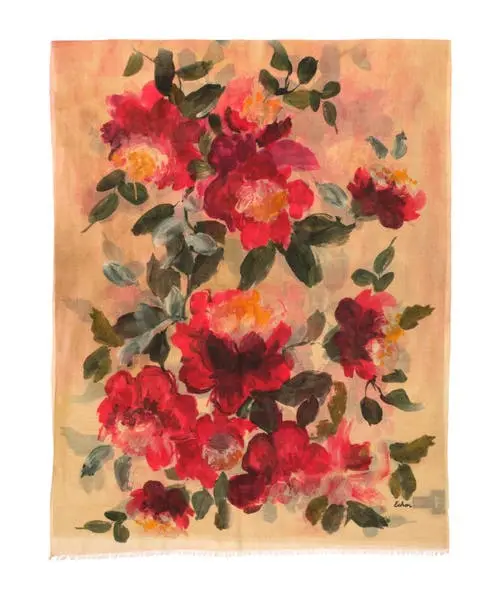 Echo Artists Floral Wrap - Pebble