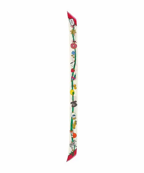 Echo Ornament Collection Silk Ribbon Scarf - Cream