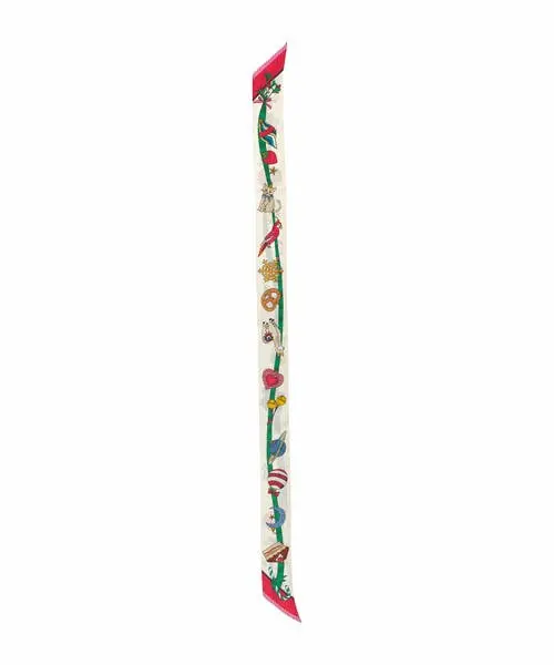 Echo Ornament Collection Silk Ribbon Scarf - Cream