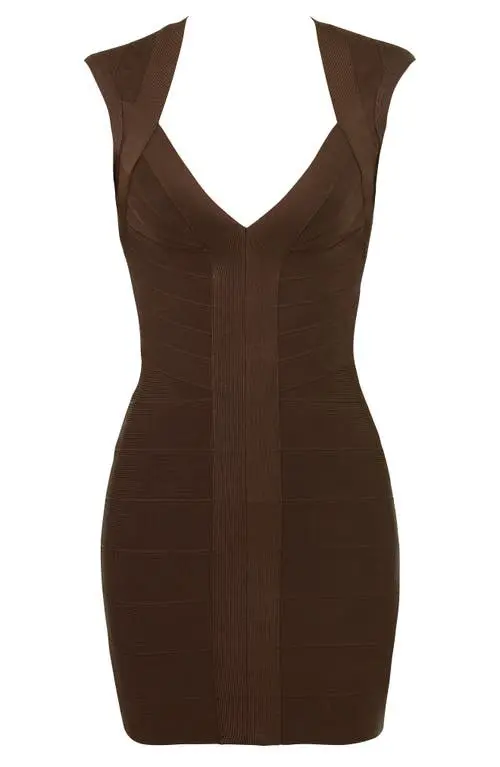 House Of Cb Icon Bandage Minidress - Chocolate