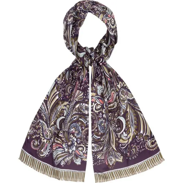 Echo Artist Paisley Silk Scarf - Winetasting