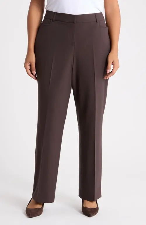 TAHARI ASL Bird's-eye Straight Leg Pants