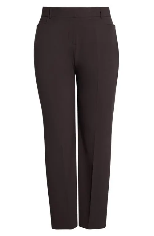 TAHARI ASL Bird's-eye Straight Leg Pants