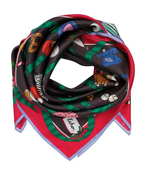 Echo Ornament Collection Silk Square - Black