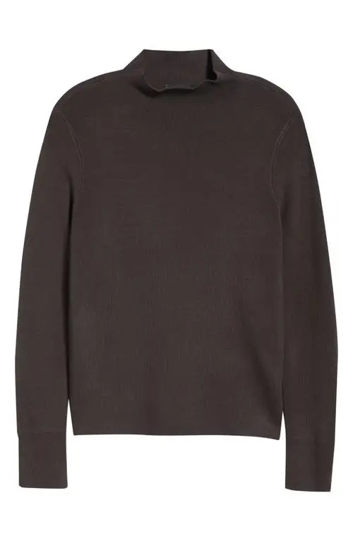 TAHARI ASL Fine-gauge Mock Neck Long Sleeve Sweater - Espresso