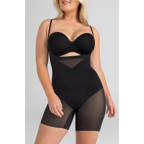 HONEYLOVE Open Bust Mid Thigh Shaper Bodysuit - Runway