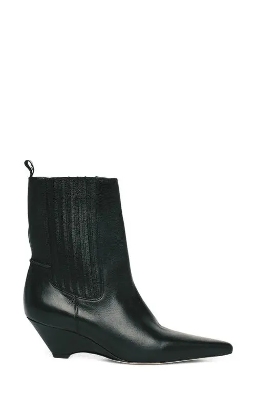 Cinq À Sept Parker Leather Curved Wedge Chelsea Boot