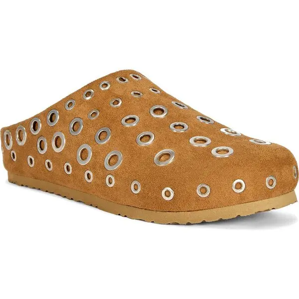 AZALEA WANG Marsha Grommet Faux Leather Flat Mule