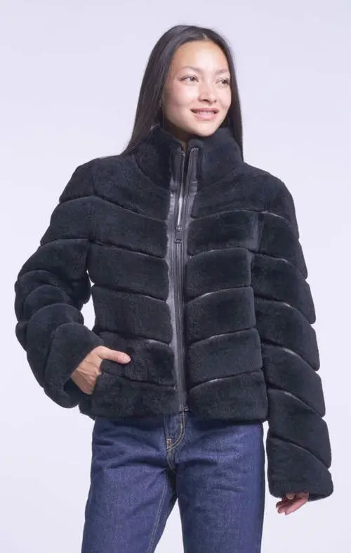 BLUE DUCK Diagonal Shearling Jacket