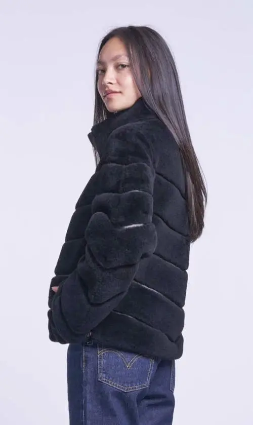 BLUE DUCK Diagonal Shearling Jacket