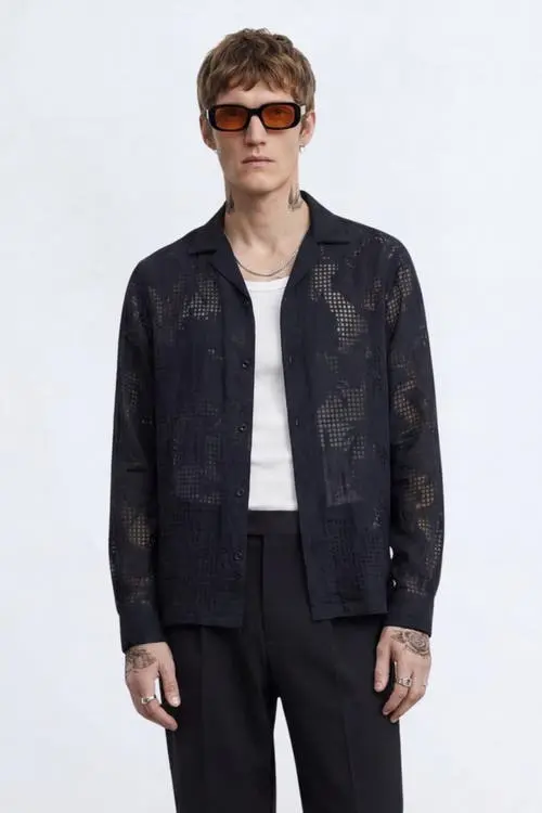 TWISTED TAILOR Ethan Floral Burnout Revere Shirt