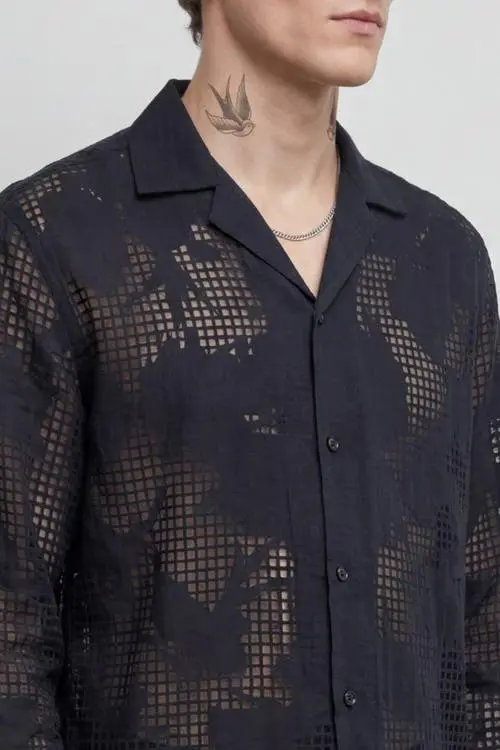 TWISTED TAILOR Ethan Floral Burnout Revere Shirt