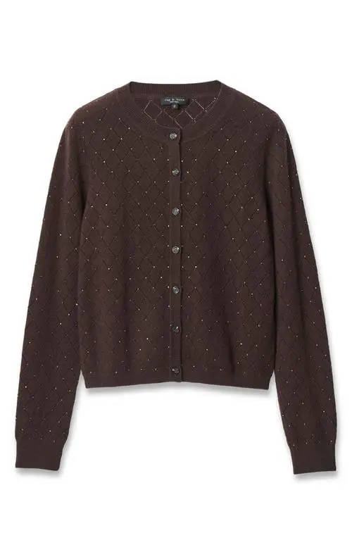 Rag & Bone Archie Embellished Cotton & Cashmere Cardigan