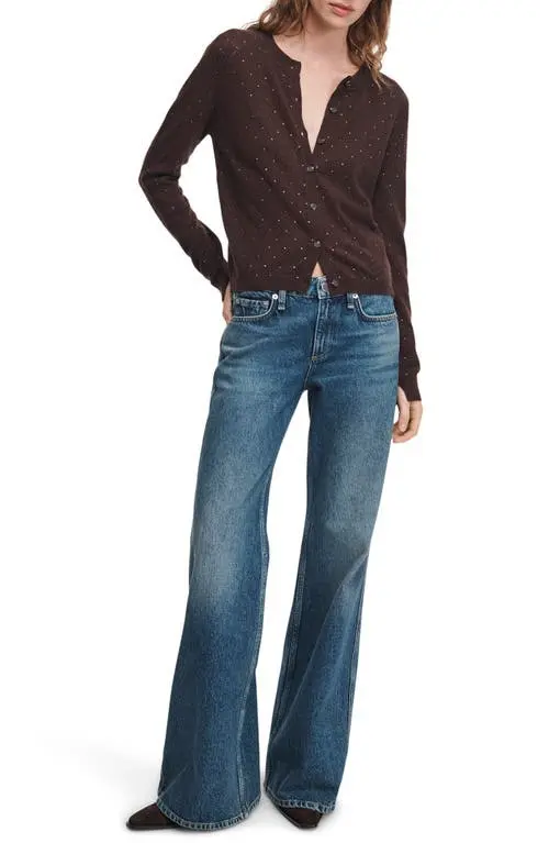 Rag & Bone Archie Embellished Cotton & Cashmere Cardigan