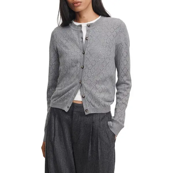 Rag & Bone Archie Embellished Cotton & Cashmere Cardigan