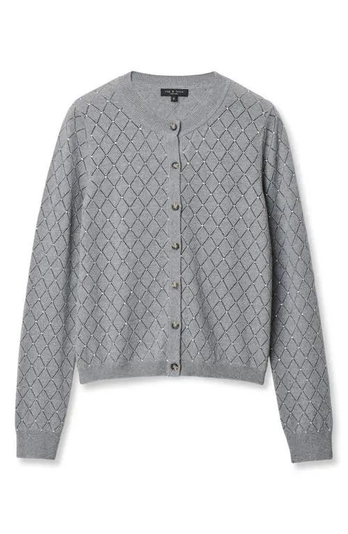 Rag & Bone Archie Embellished Cotton & Cashmere Cardigan