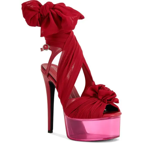 AZALEA WANG Beauden Platform Sandal - Red
