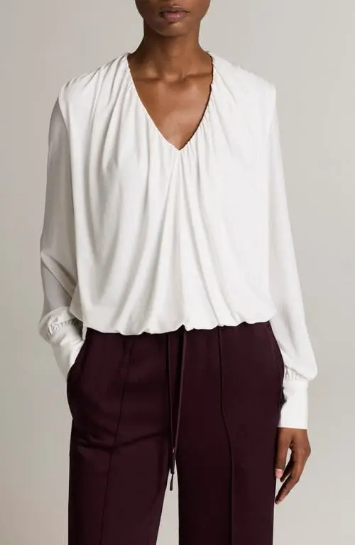 Vince V-neck Bubble Top - Ivory