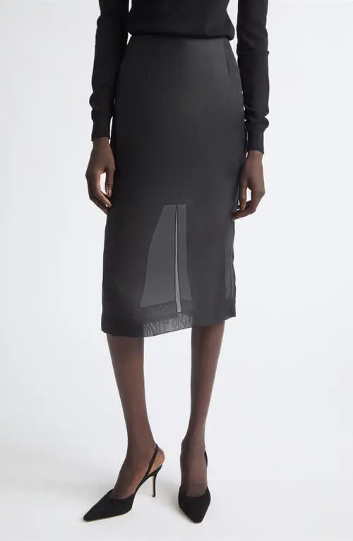 Carolina Herrera Silk Knee Length Skirt - Black