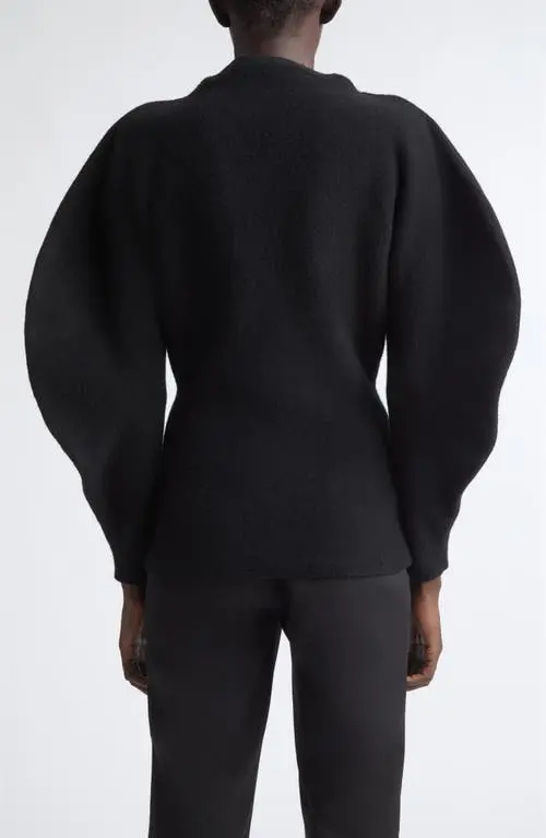 Carolina Herrera Puff Sleeve Wool & Cashmere Sweater