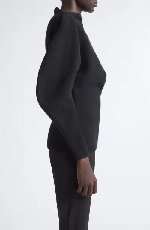 Carolina Herrera Puff Sleeve Wool & Cashmere Sweater