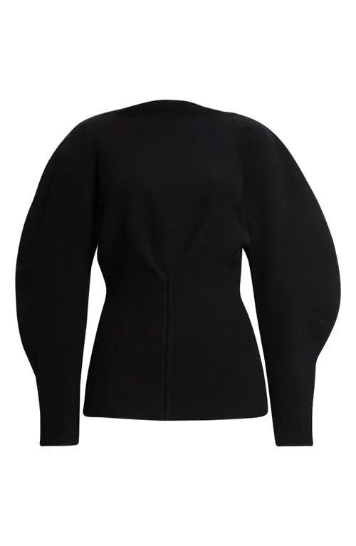 Carolina Herrera Puff Sleeve Wool & Cashmere Sweater