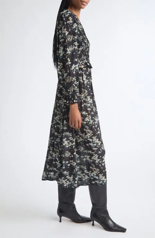 Sea Mona Print V-neck Midi Dress