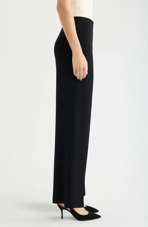 TAHARI ASL Wide Leg Sweater Knit Pants - Black