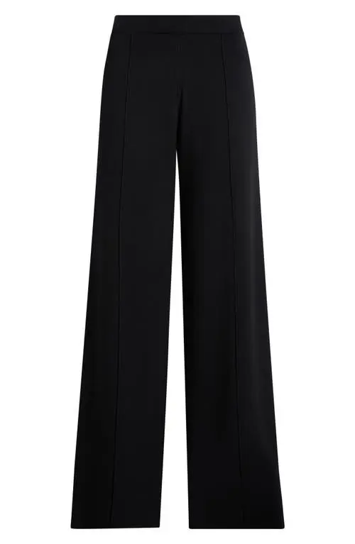 TAHARI ASL Wide Leg Sweater Knit Pants - Black