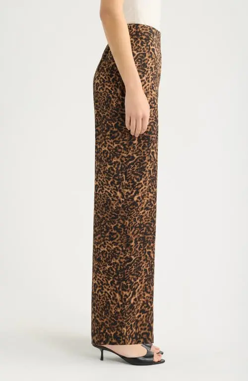 TAHARI ASL Leopard Print Wide Leg Pants
