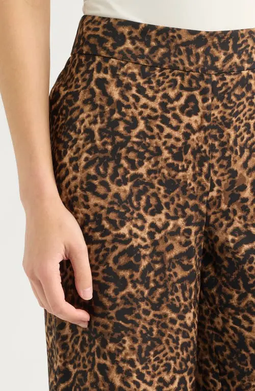 TAHARI ASL Leopard Print Wide Leg Pants