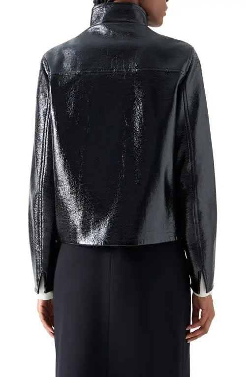 Akris Faux Lacquer Leather Jacket
