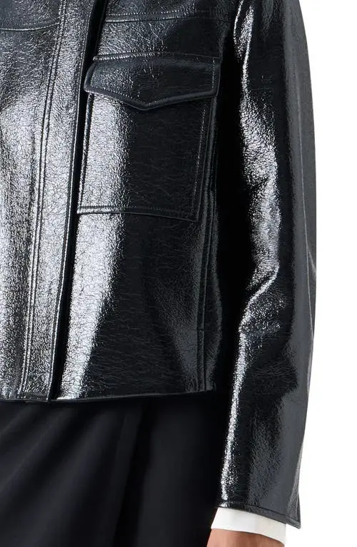 Akris Faux Lacquer Leather Jacket