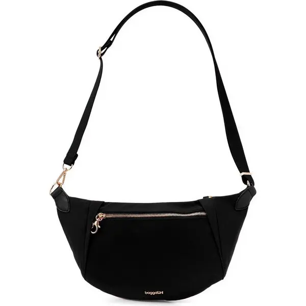 BAGGALLINI Securtex Anti-theft Crescent Sling Bag - Black