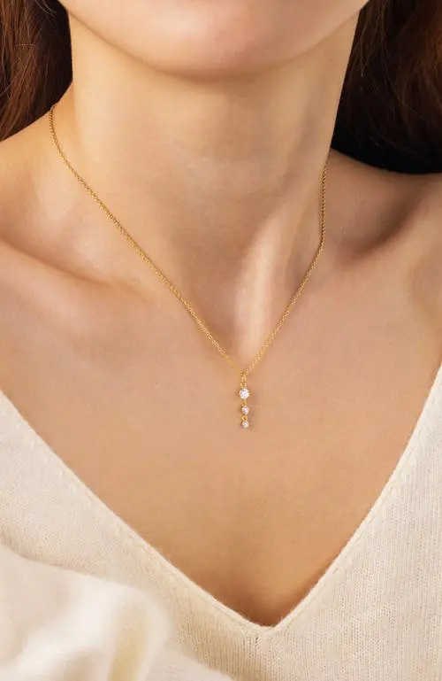 MINT & LILY Three Stone Drop Pendant Necklace