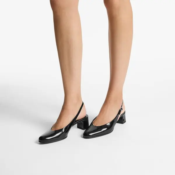 JIMMY CHOO Eyla Sling Back 45 Polished Calf Leather Slingbacks