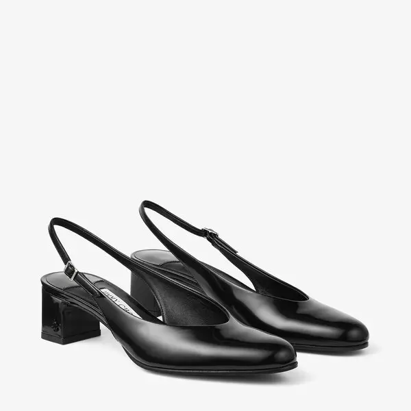 JIMMY CHOO Eyla Sling Back 45 Polished Calf Leather Slingbacks