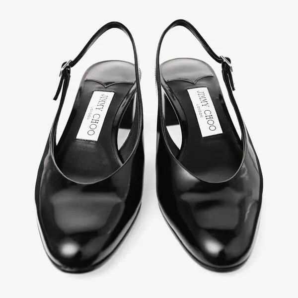 JIMMY CHOO Eyla Sling Back 45 Polished Calf Leather Slingbacks